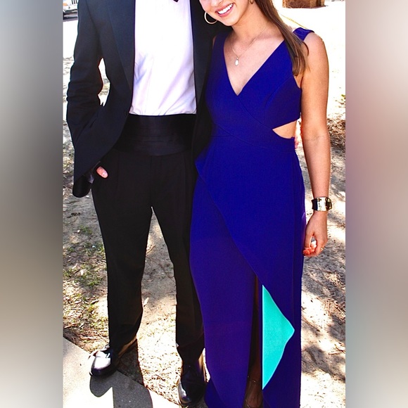 BCBGMaxAzria | Dresses | Bcbg Formalprom Gown Royal Blue With Sea Foam ...